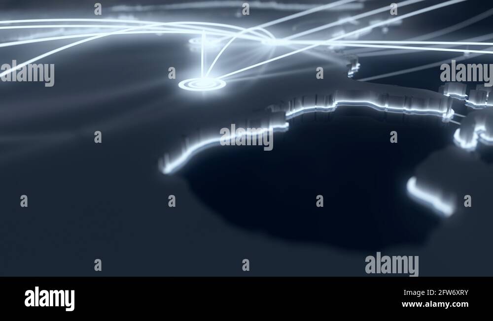 Flight paths on the North American continent and beyond Stock Video ...