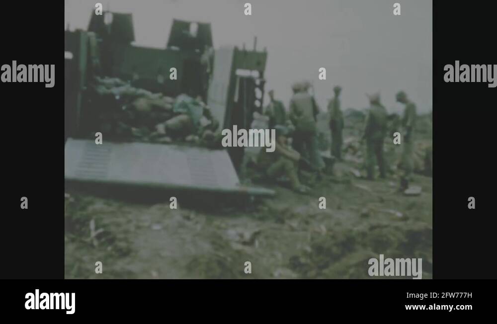 Dead bodies of soldiers loaded in DUKW -1947-1980 Stock Video Footage ...