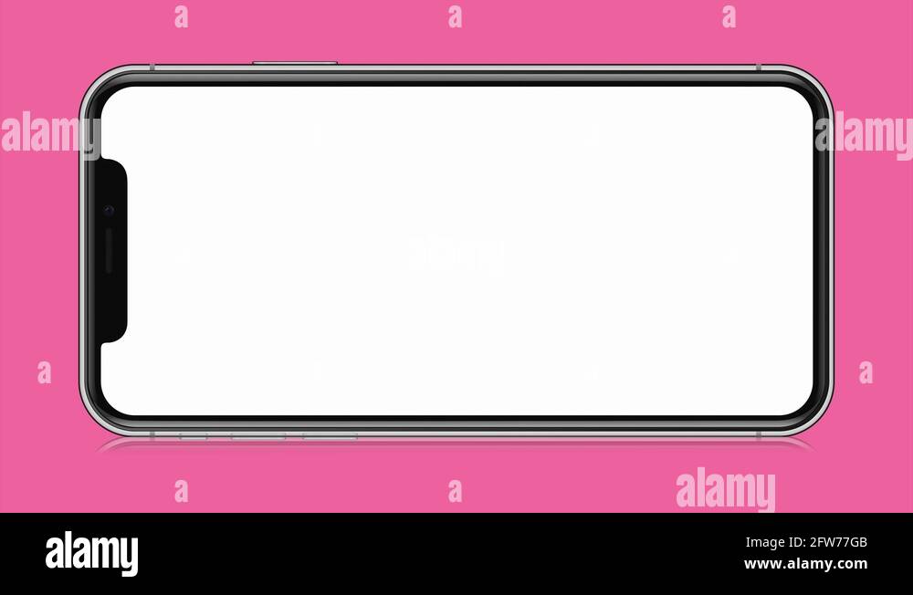 Horizontal Modern Smartphone, Full Screen Face ID Display, Facial ...