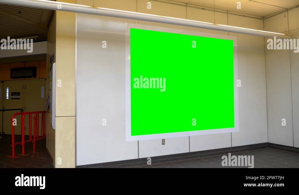 Green Chroma Background Large Billboard Advertising Blank Screen Banner ...