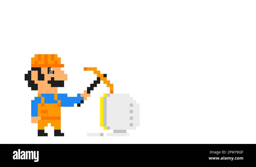 Bitcoin Mining Pixel Art Retro Game Character Loop Animation ...