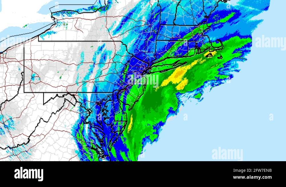 East coast hurricane like blizzard called a weather bomb on radar near ...