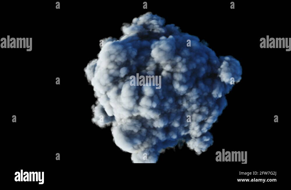 Big explosion and smoke cloud. Fire isolate. Alpha matte. Realistic 4k ...