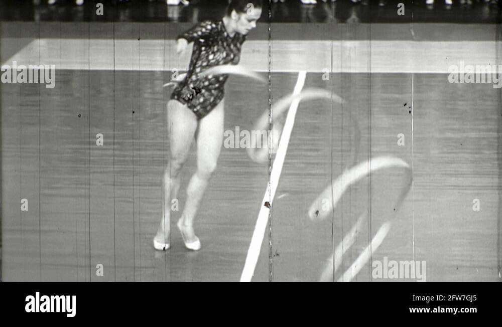 1970s Young Woman Girl Gymnast Competes Acrobatic Dance Vintage Film ...