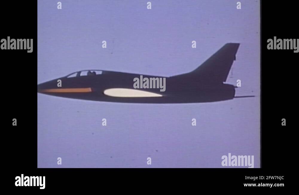 1970s: UNITED STATES: Shock wave label on diagram of plane wing. Jet ...