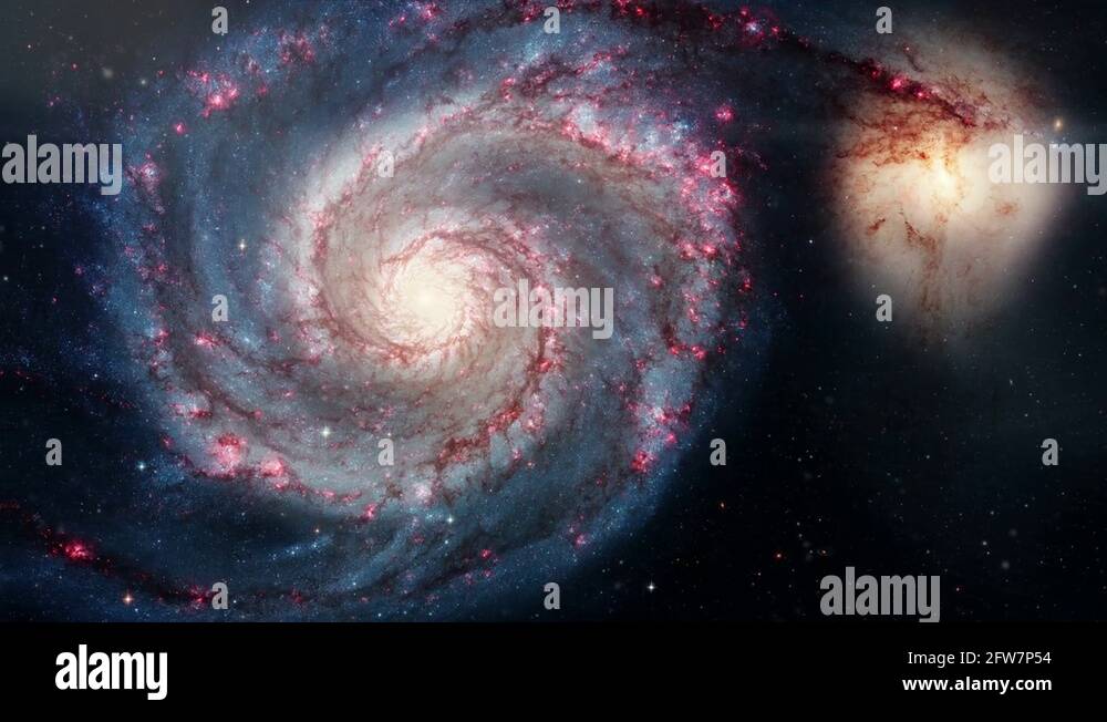 Rotating spiral galaxy. deep space exploration. star fields and nebulas ...