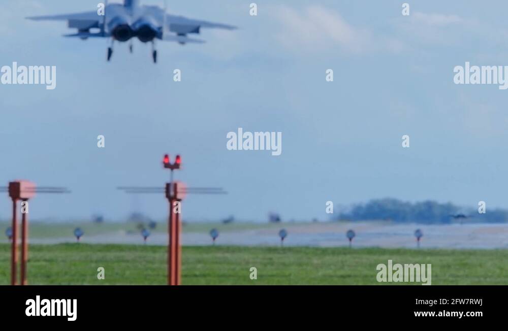 Fighter aircraft taking off from the airfield - 2017 Stock Video ...