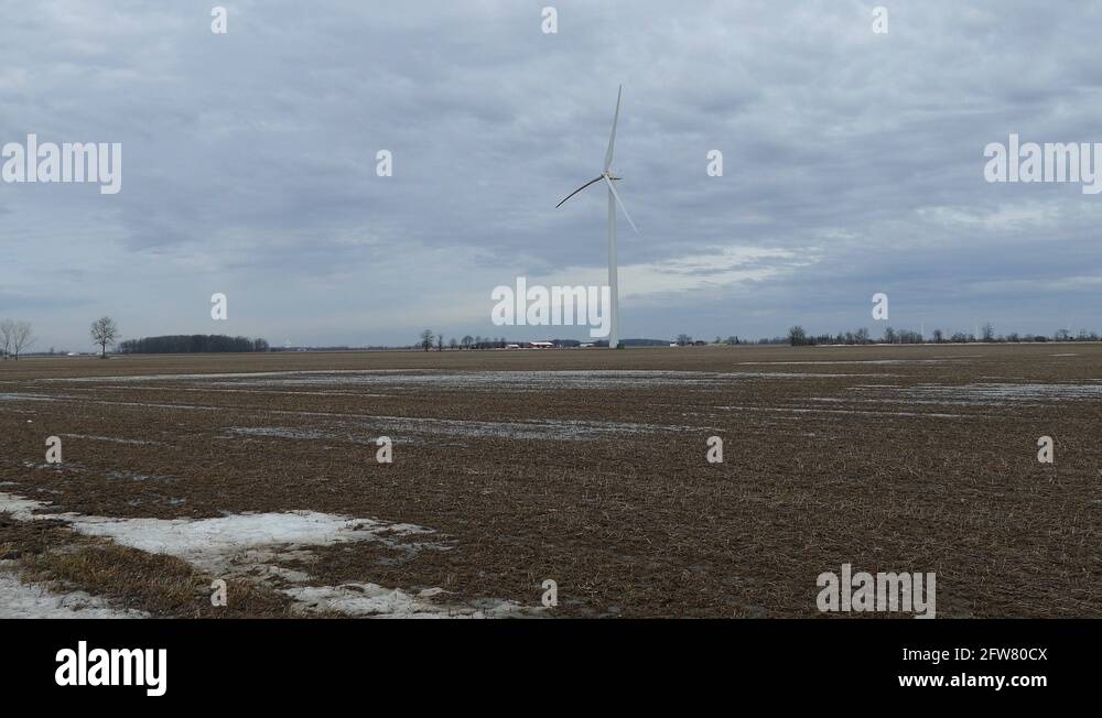 Wind energy farm turbine destroyed and collapsed from structural ...