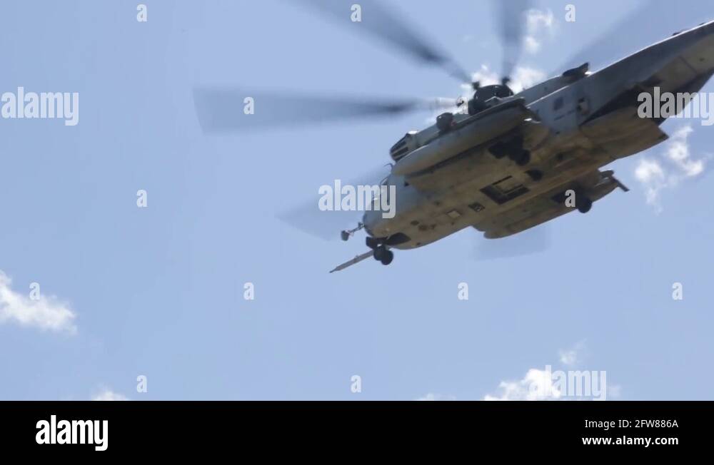 CH-53E Super Stallion helicopter flies in sky at Trujillo - 2017 Stock ...