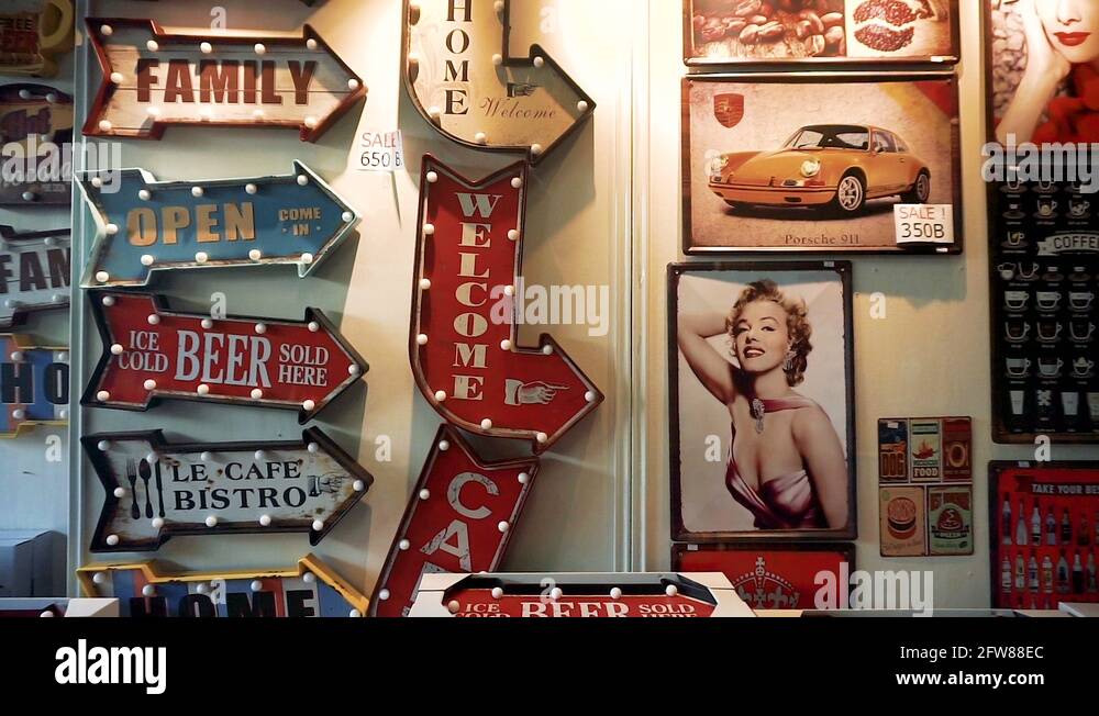 Vintage signs posters Stock Videos & Footage - HD and 4K Video Clips ...
