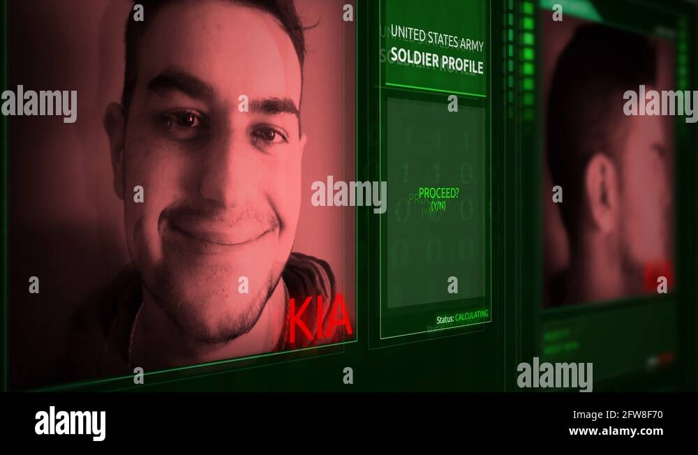 Digital Futuristic Army Soldier Profile Interface Slant Angle - KIA ...