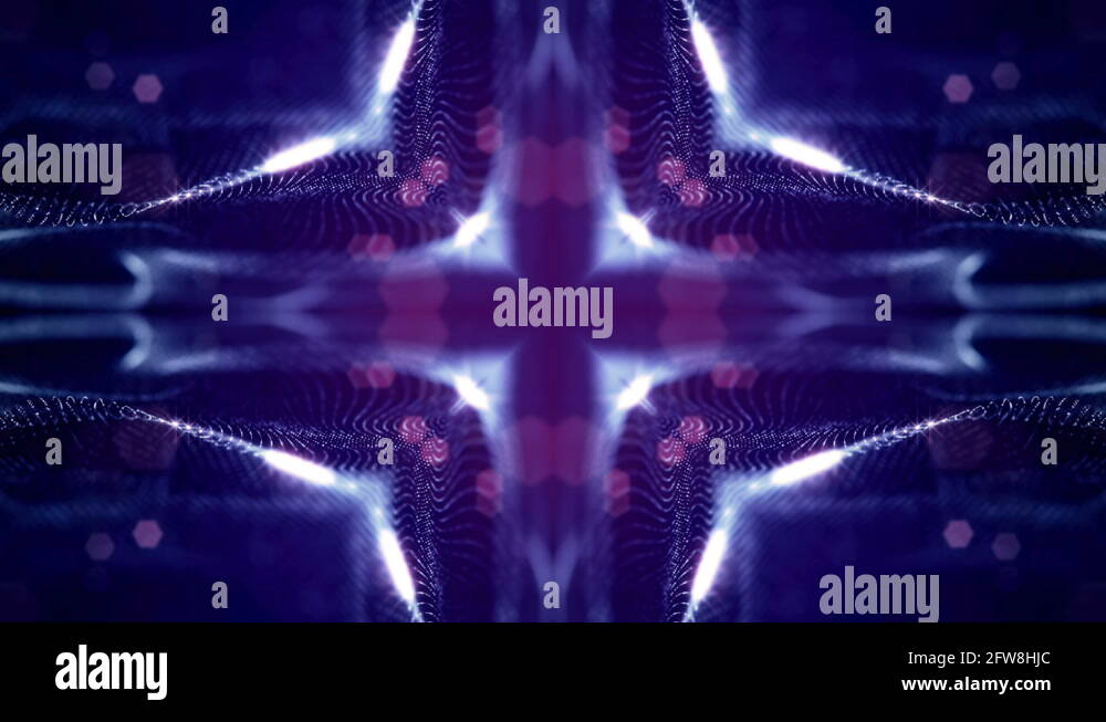 3d rendering background with particles with depth of field. Loop ...