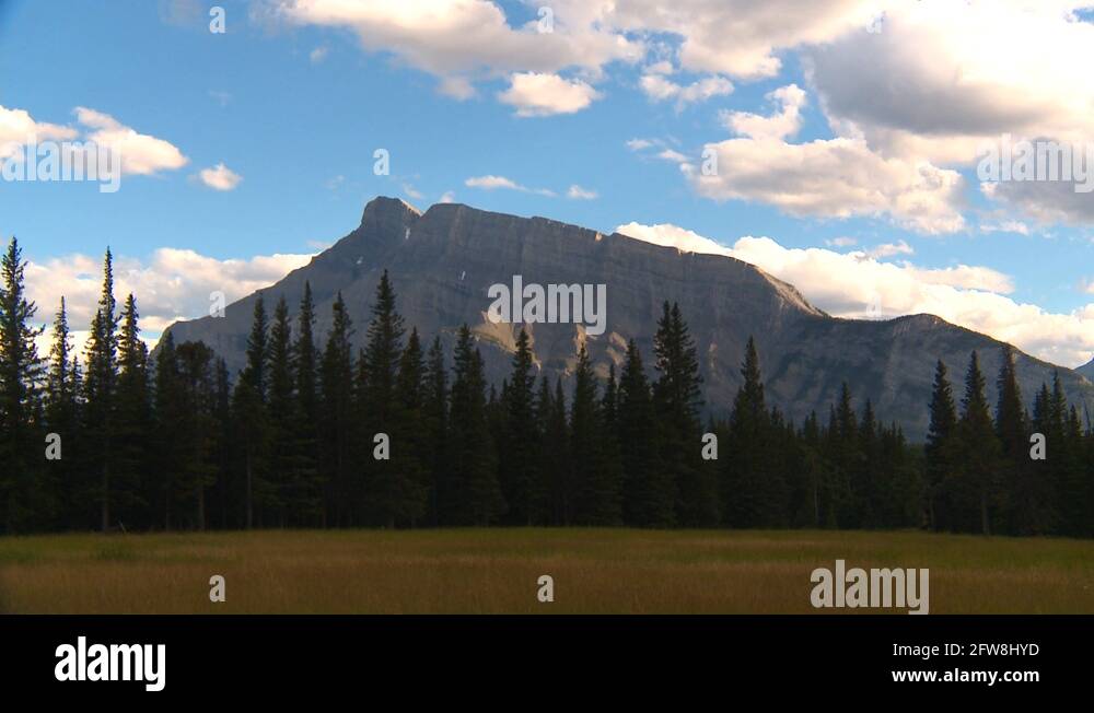 Mt Rundle, iconic view from the foot of Mt Cascade, late afternoon ...
