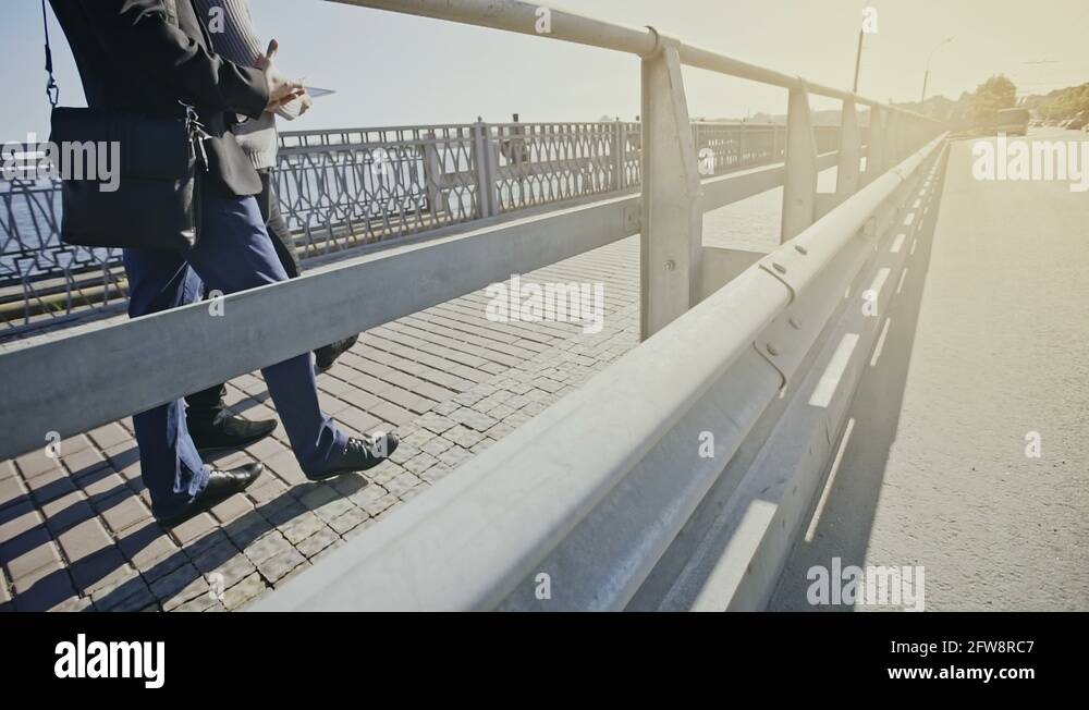 Man walking on the pedestrian walkway Stock Videos & Footage - HD and ...