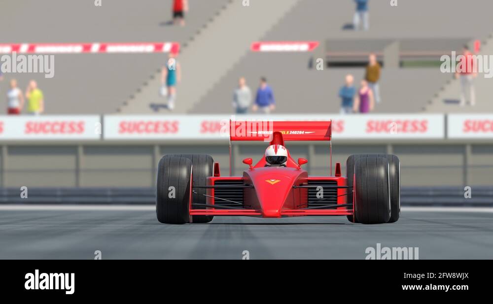 Formula One Car Crossing Finish Line And Winning - 4K 3D Animation ...