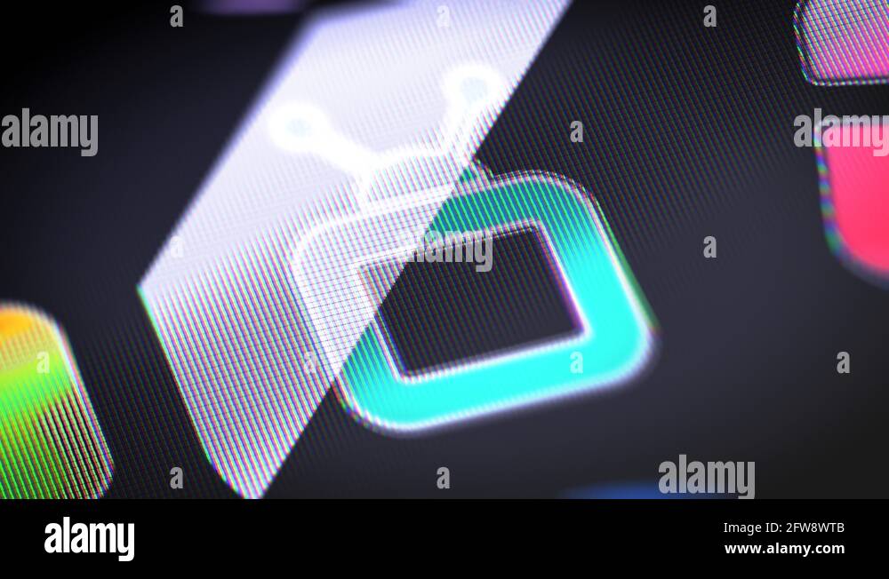 The tv icon on the Screen. 4K Resolution. Encoder Prores 4444. Looping ...