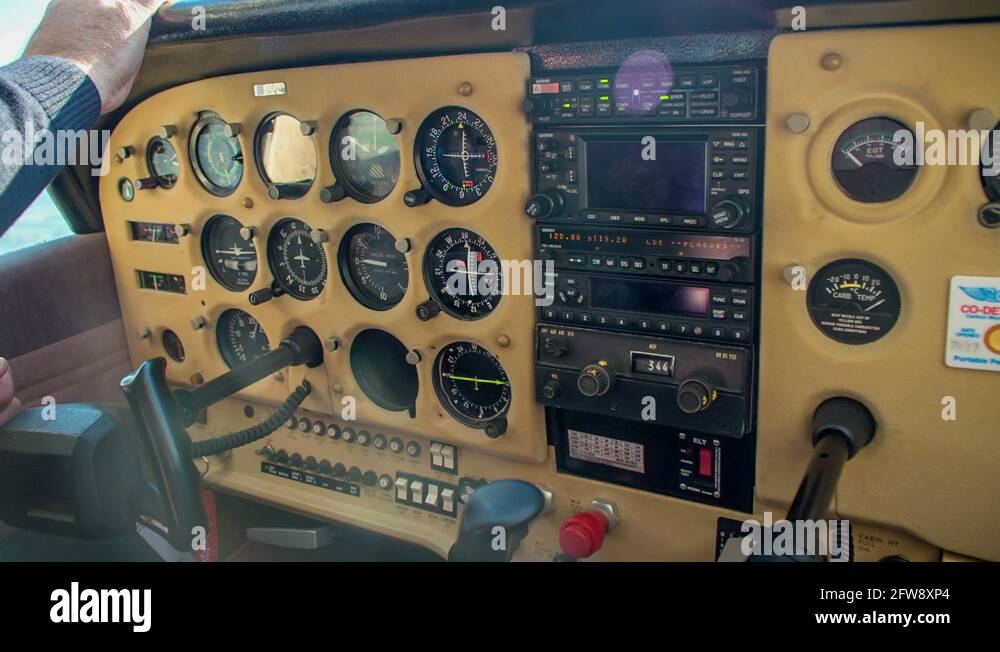 Pilot presses a button in the cockpit Stock Video Footage - Alamy