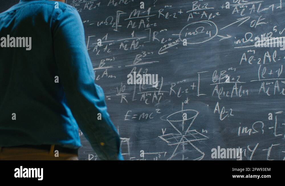 Brilliant Young Mathematician Approaches Big Blackboard and Finishes ...