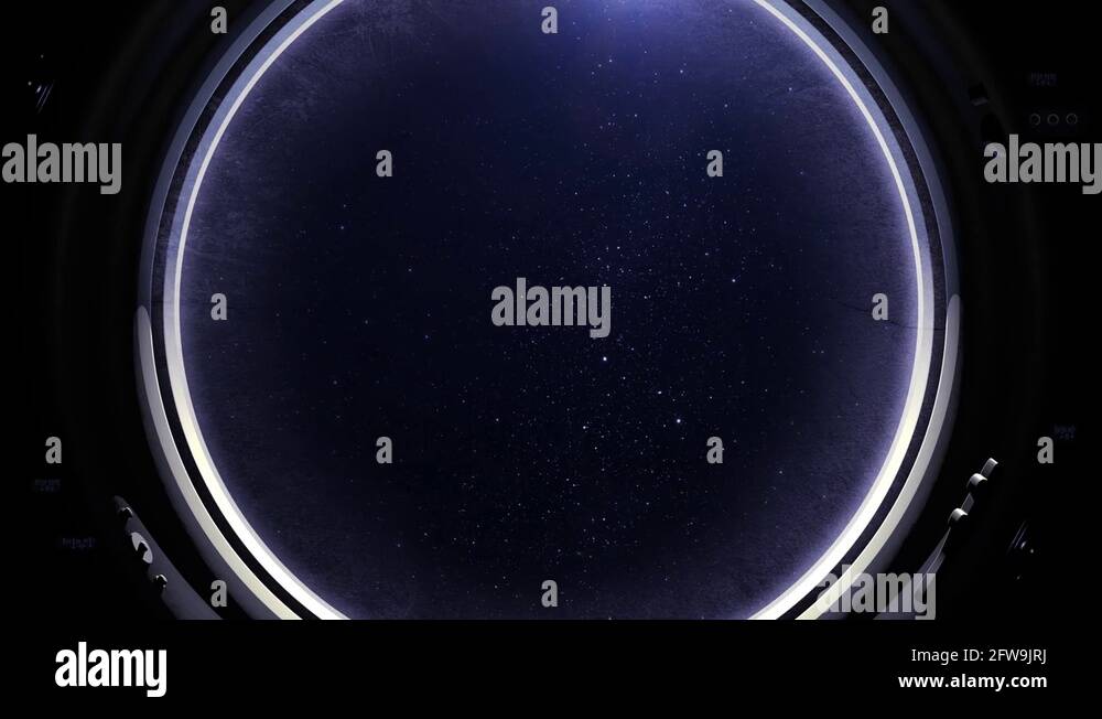 A view of the starry sky through the window of the international space ...