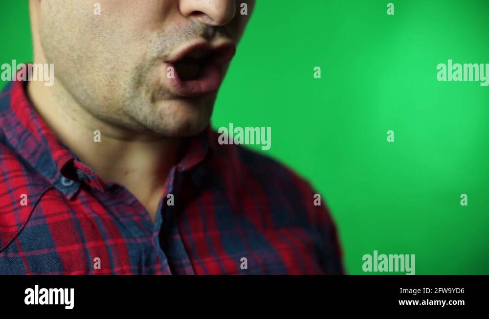 lips of man talk green screen background Stock Video Footage - Alamy