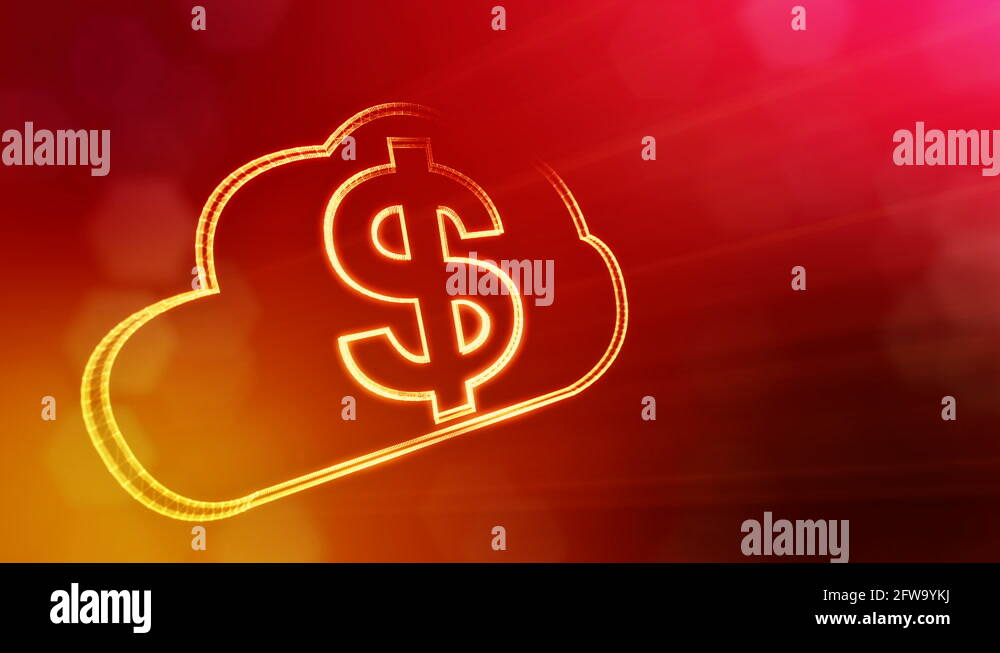 dollar sign in emblem of monitor. Finance background of luminous ...