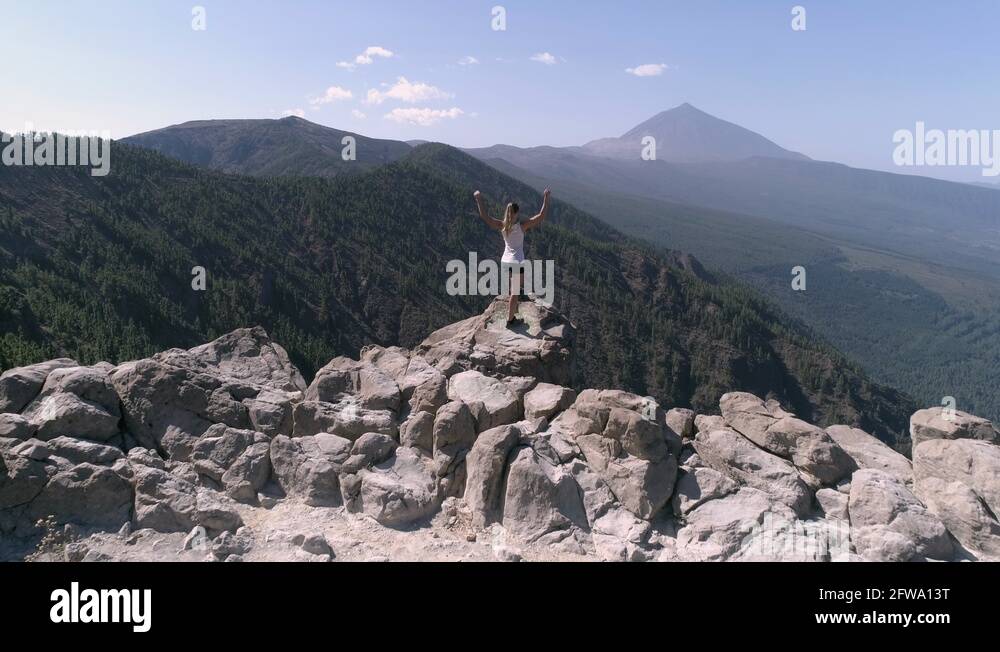 Woman stand young cliff pose Stock Videos & Footage - HD and 4K Video ...