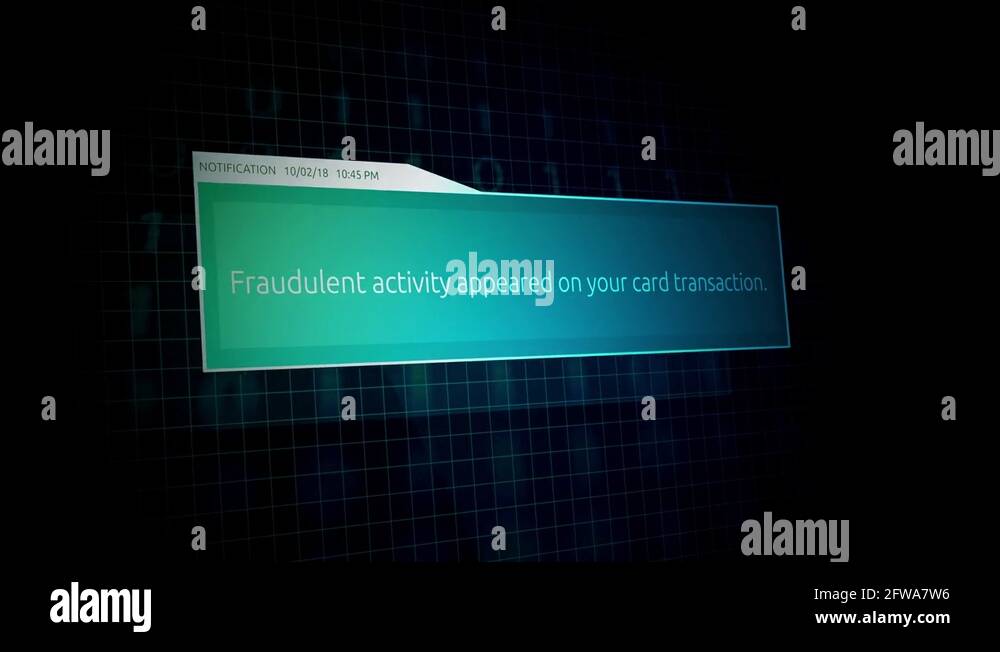Fraudulent activity on a bank account - online banking notification Stock Video Footage - Alamy