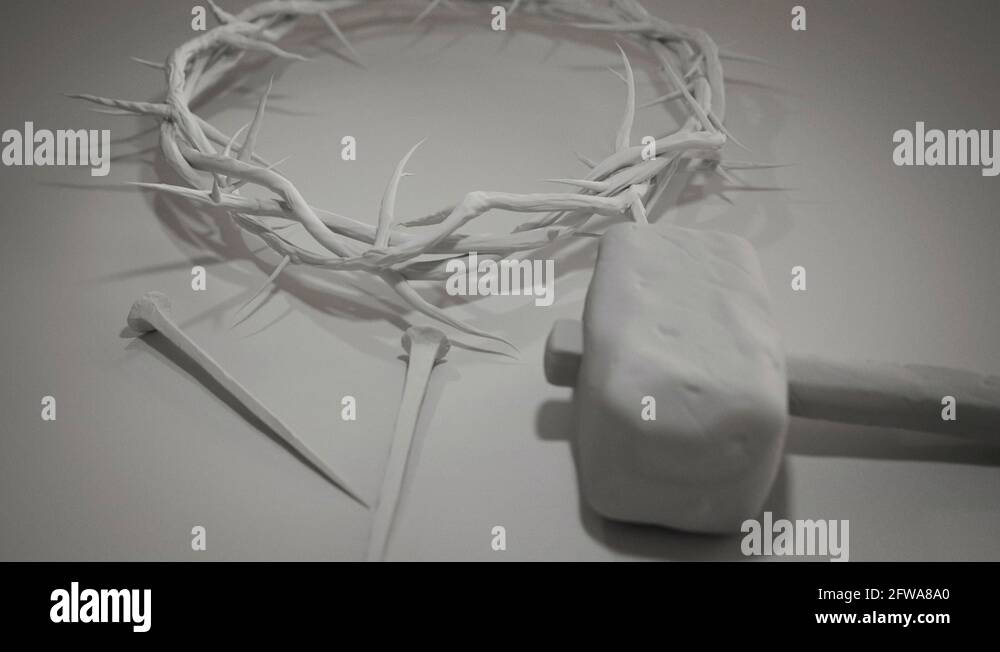 Crucifixion Of Jesus Christ - Hammer Nails And Crown Of Thorns 3D ...
