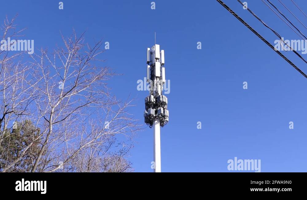 Cell phone and data communications tower for 4G LTE 5G technology Stock ...