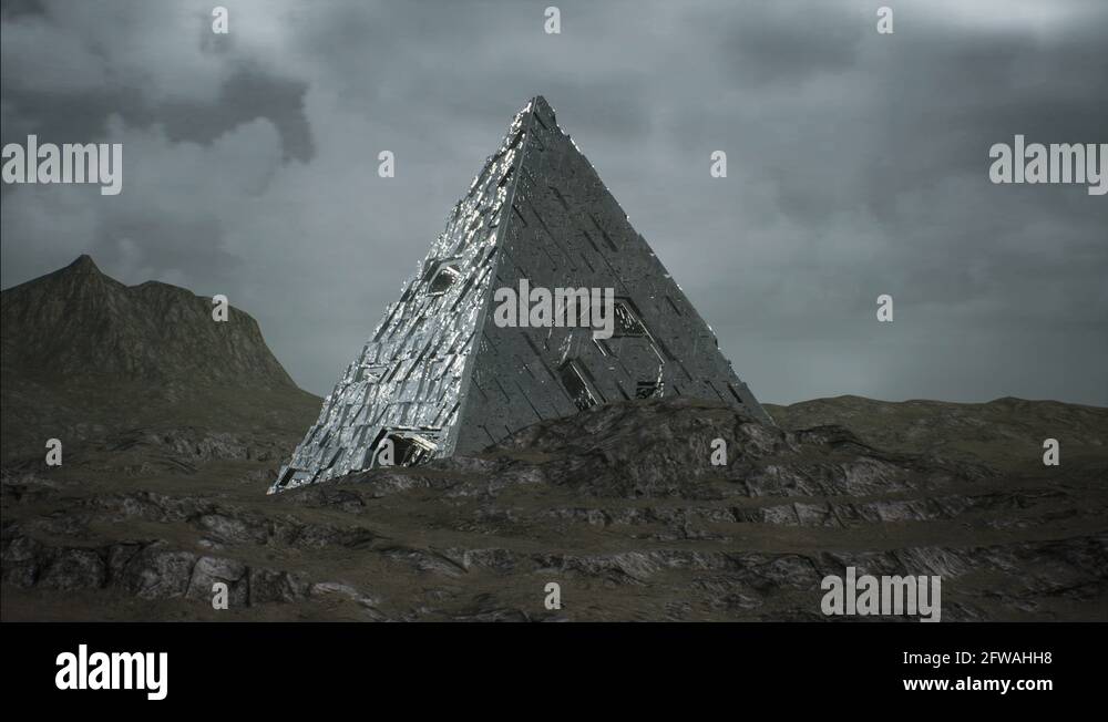 4K Alien Pyramid on Surrealistic Planet Cinematic Hyper Lapse 3D ...