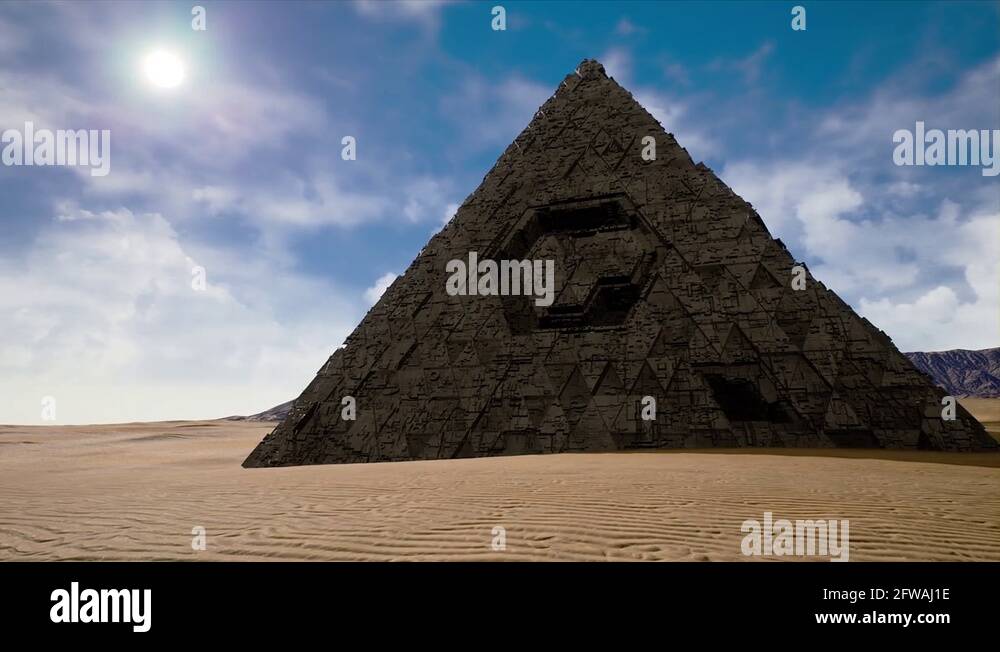 4K Alien Pyramid in Desert Fantasy 3D Animation Stock Video Footage - Alamy