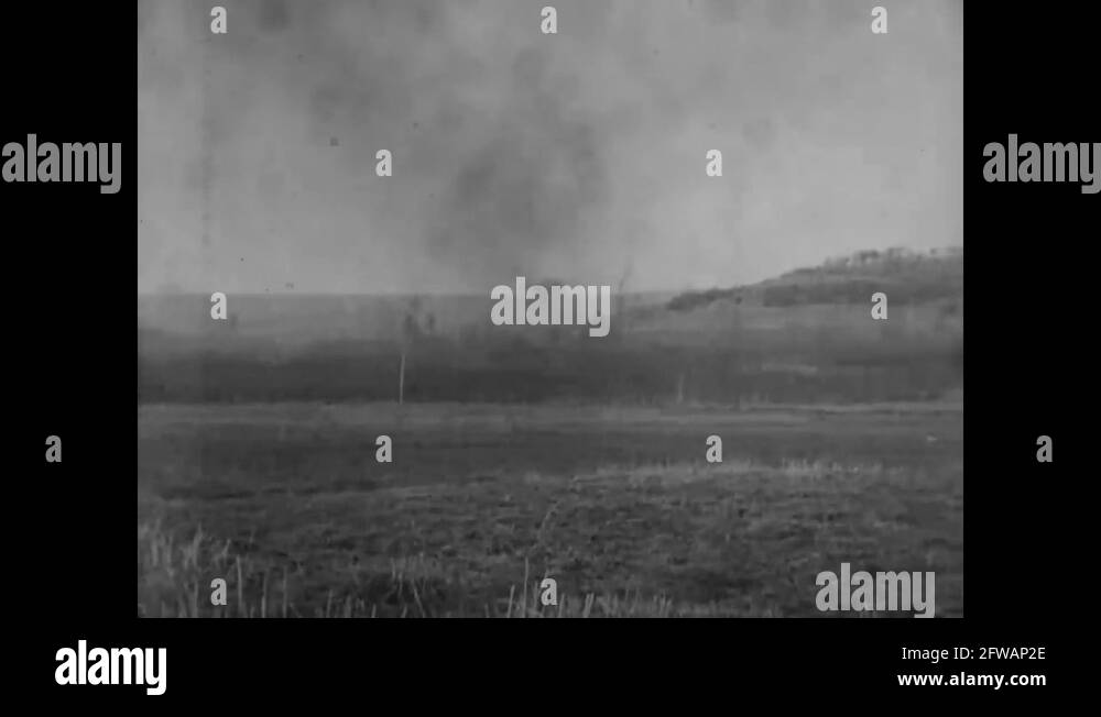 German shells burst over the battery position of 149th field artillery ...
