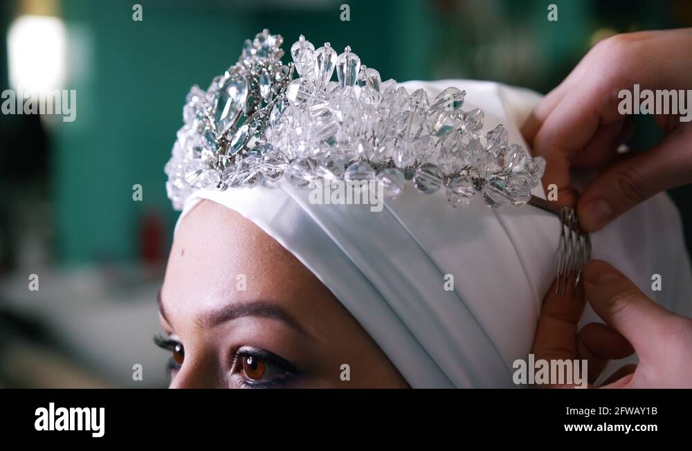 Beautiful bride wearing tiara Stock Videos & Footage - HD and 4K Video ...