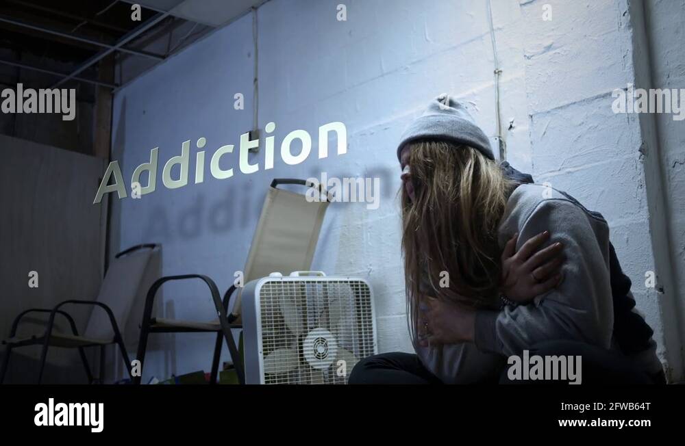 A addict is struggling with withdrawal symptoms with text - Addiction ...