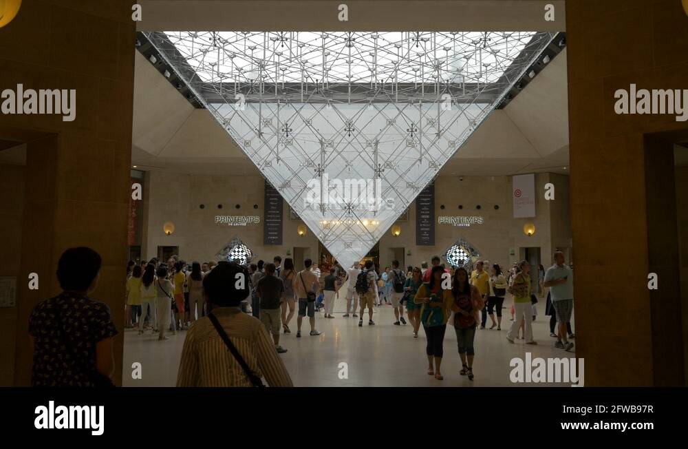 The Inverted Pyramid at the Louvre Museum Stock Video Footage - Alamy