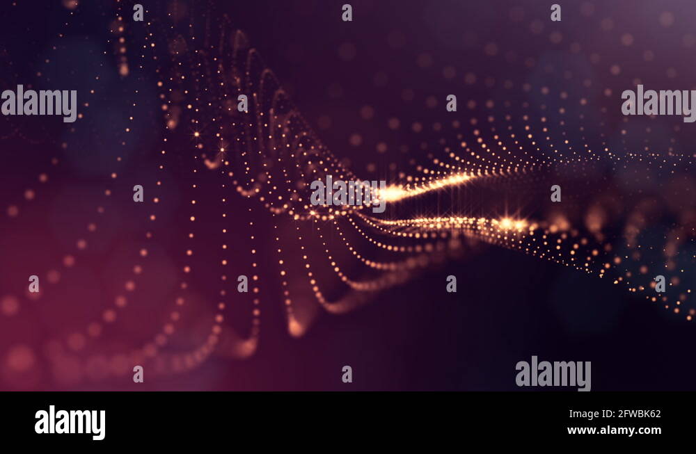 Virtual space with depth of field. Looped holographic background with ...