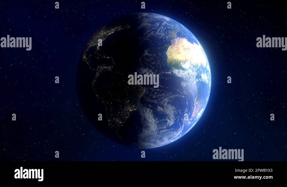 Moon rotating around the earth - day and night view of earth, loop able ...
