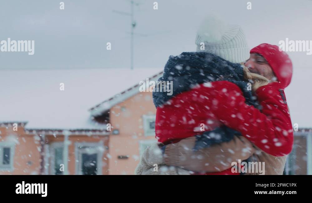 Beautiful Young Couple Dance and Spin - Hug in the Backyard of their ...