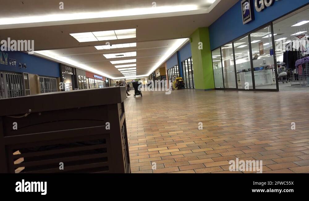 Nearly Empty Shopping Mall By Goodwill Industries Store 4K Stock Video ...