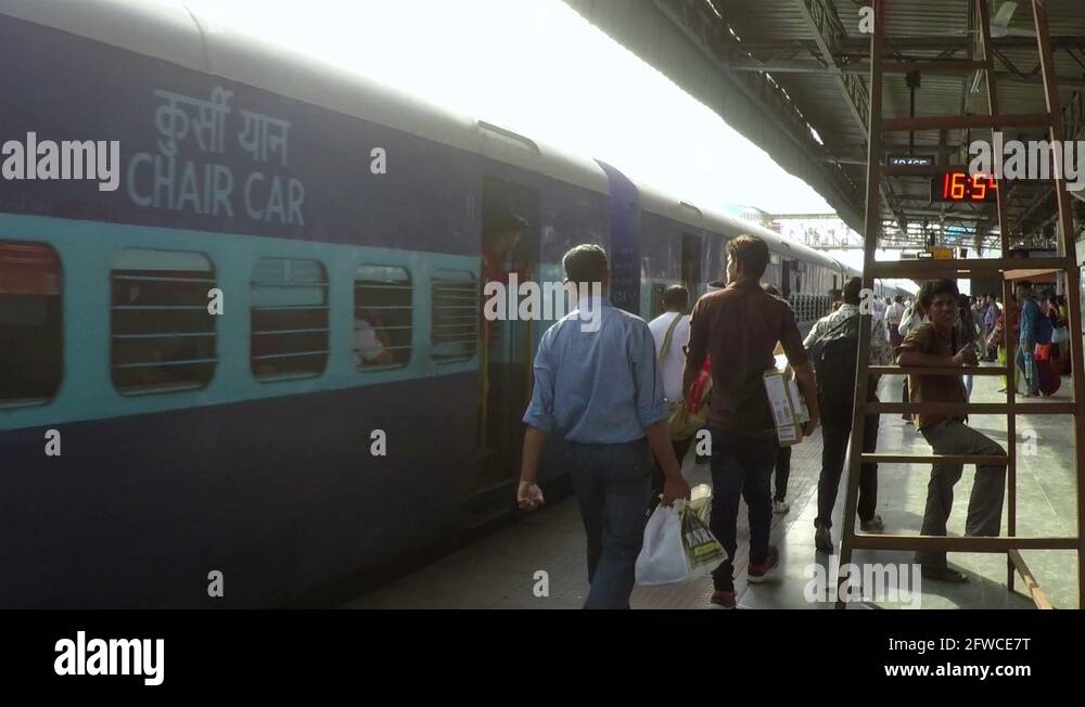 Train Leaving Platform In Jainpur Railway Station, Passenger, India ...