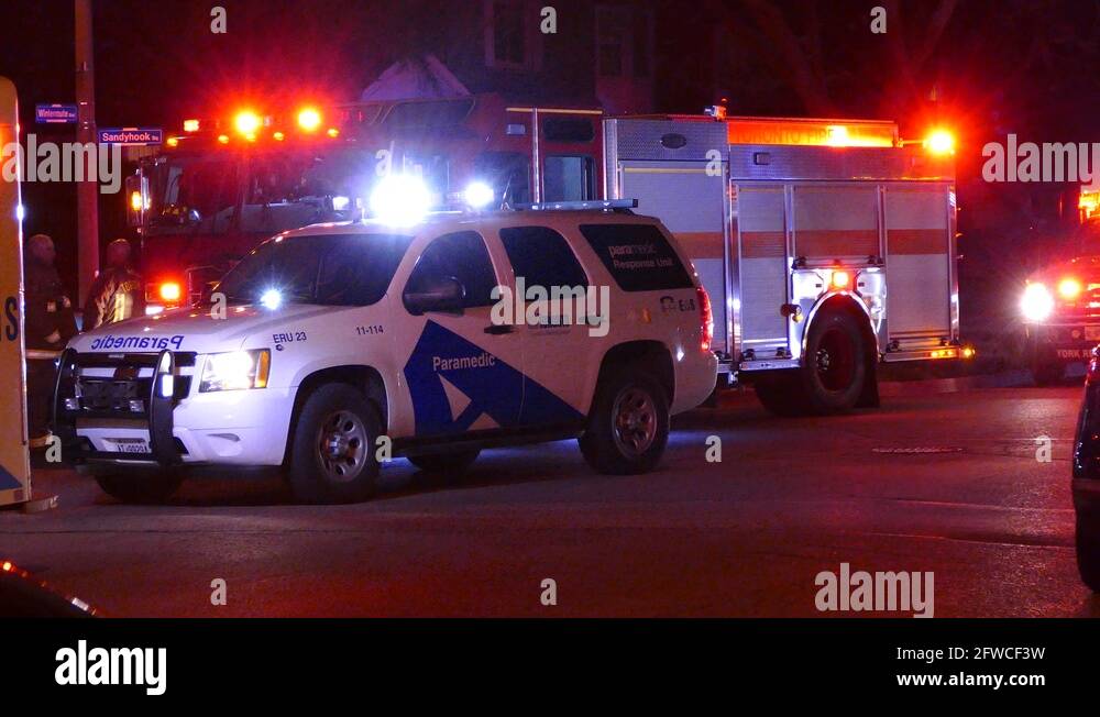 police ambulance fire emergency vehicles with flashing lights Stock ...