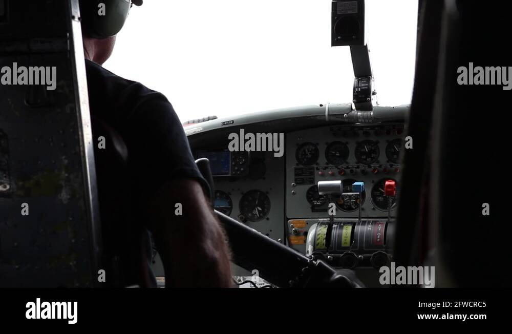 Seaplane cockpit and control panels Stock Video Footage - Alamy