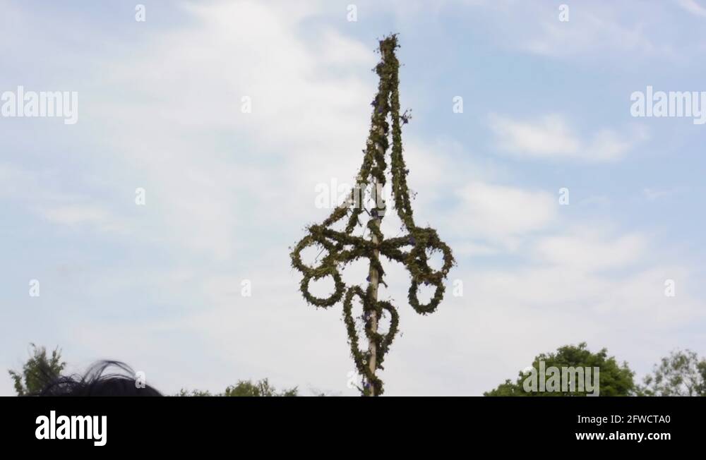 Swedish Midsummer Pole. Traditional Midsummer Festival At Skansen ...