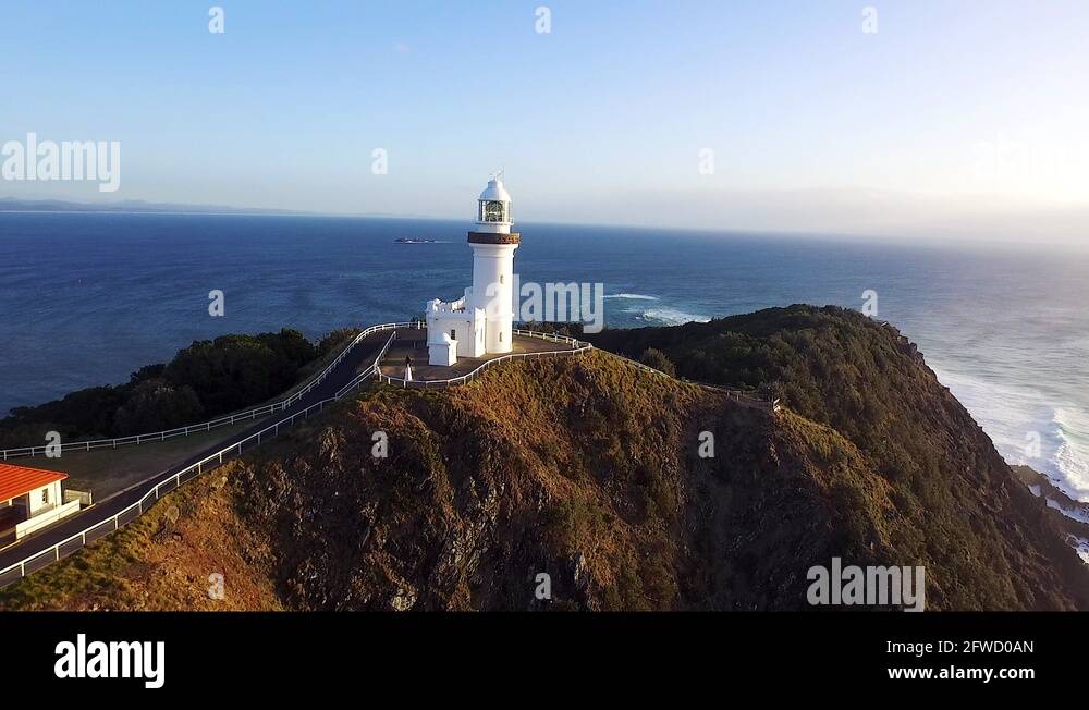 drone captures stunning byron bay light house at most eastern point of ...
