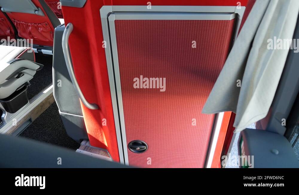 Bus Coach by Volvo Interieur with Onboard Toilet Bathroom Lavatory Door ...
