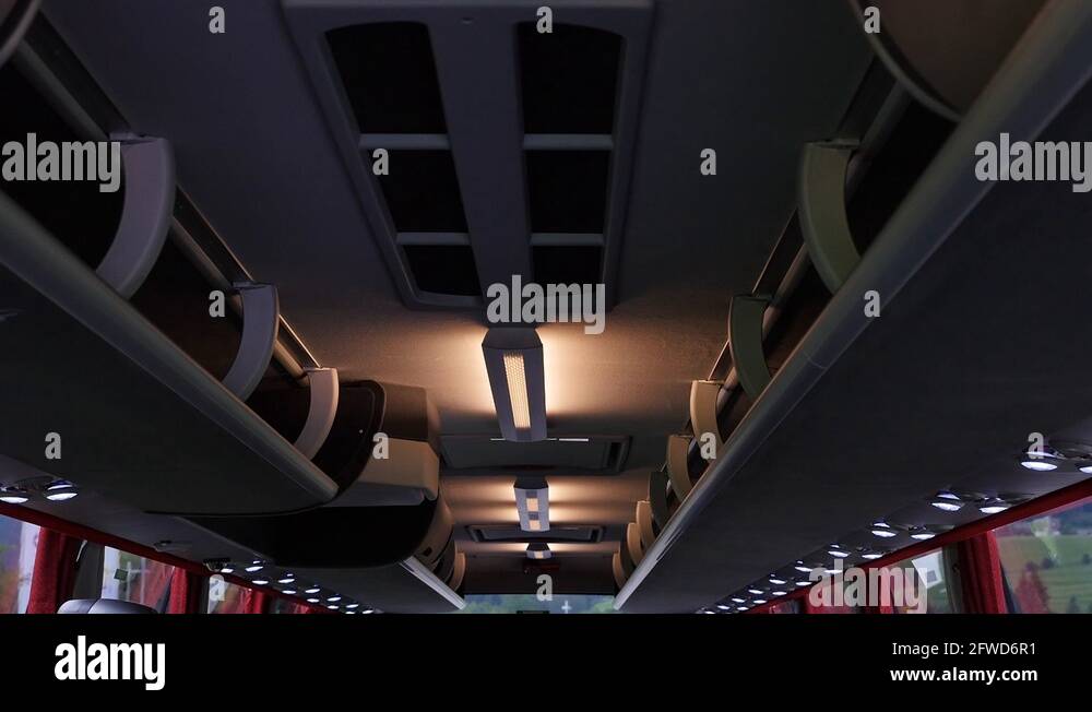 Bus Coach by Volvo Interieur with Headlights Stock Video Footage - Alamy