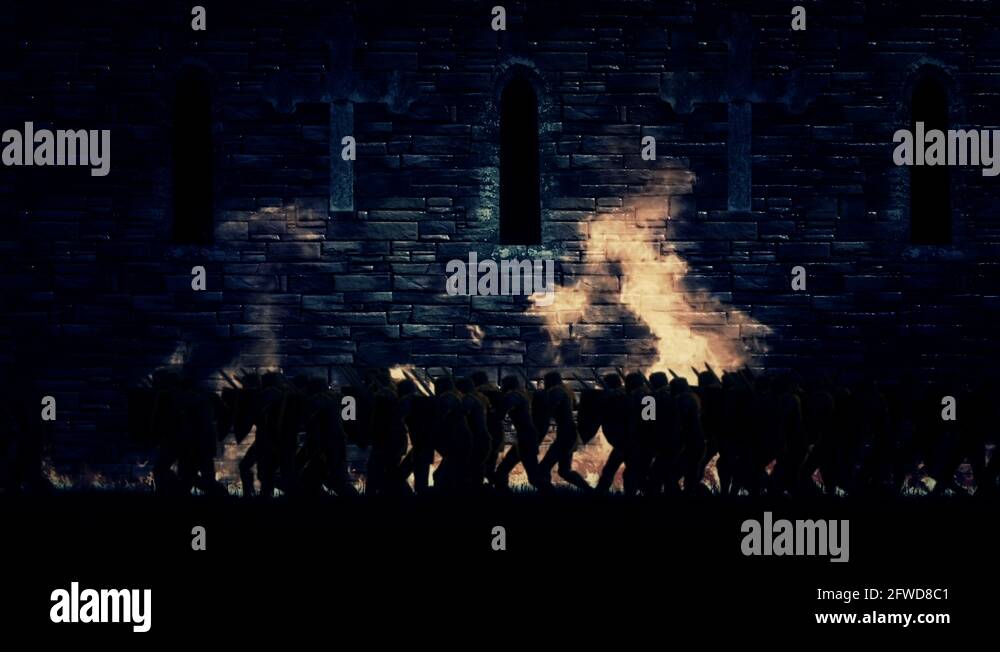 Army of Knights Marching into a Church Stock Video Footage - Alamy