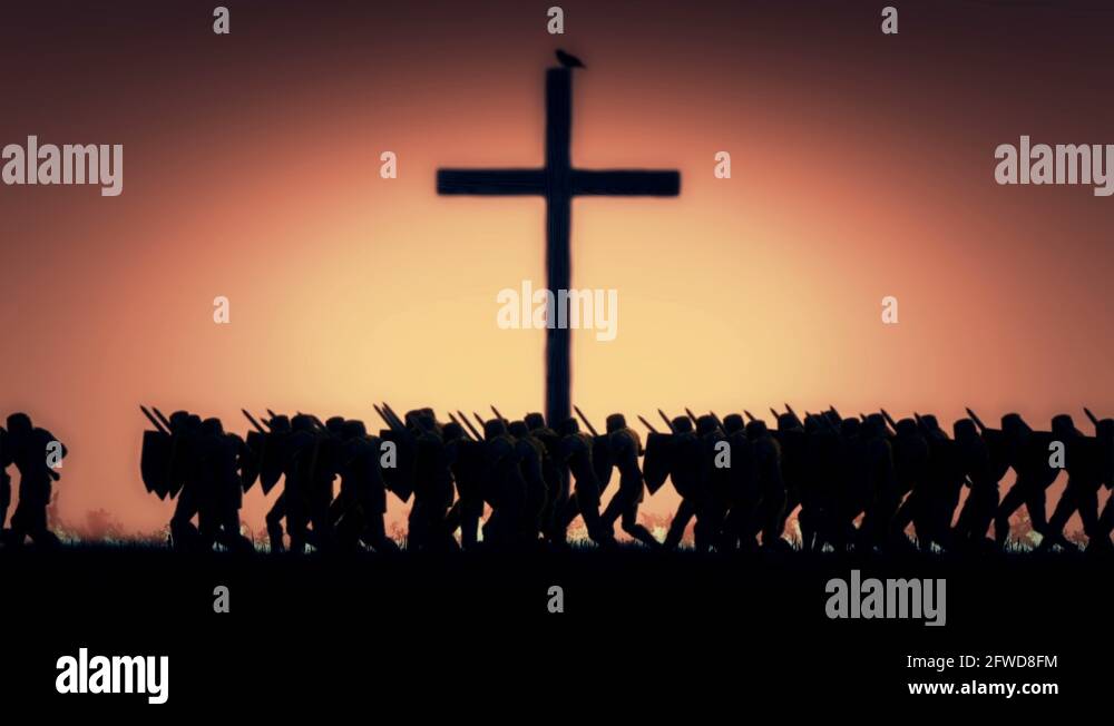 Army of Knight Marching into a Holy War Stock Video Footage - Alamy