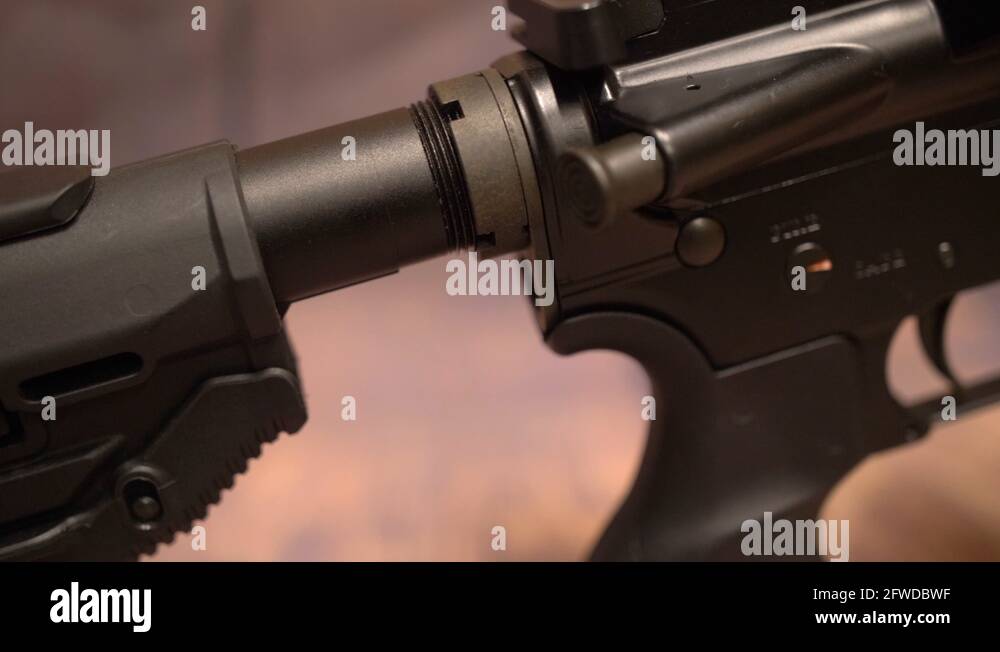 AR-15 close up view from back to front Stock Video Footage - Alamy