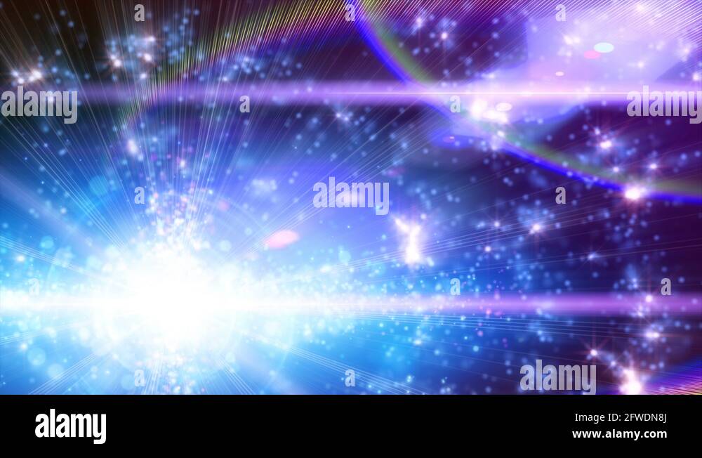 Abstract animation background shining light rays waves particles bokeh ...